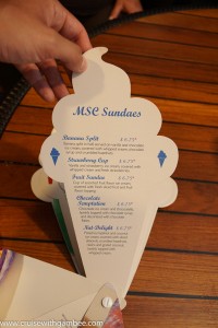 MSC Cruises Divina Menus – cruise with gambee