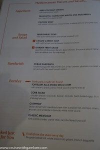 MSC Cruises Divina Menus – cruise with gambee