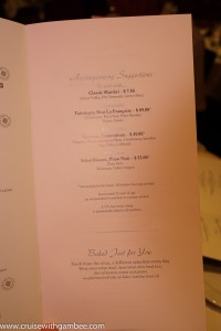 MSC Cruises Divina Menus – cruise with gambee