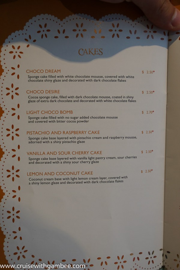 MSC Cruises Divina Menus – cruise with gambee