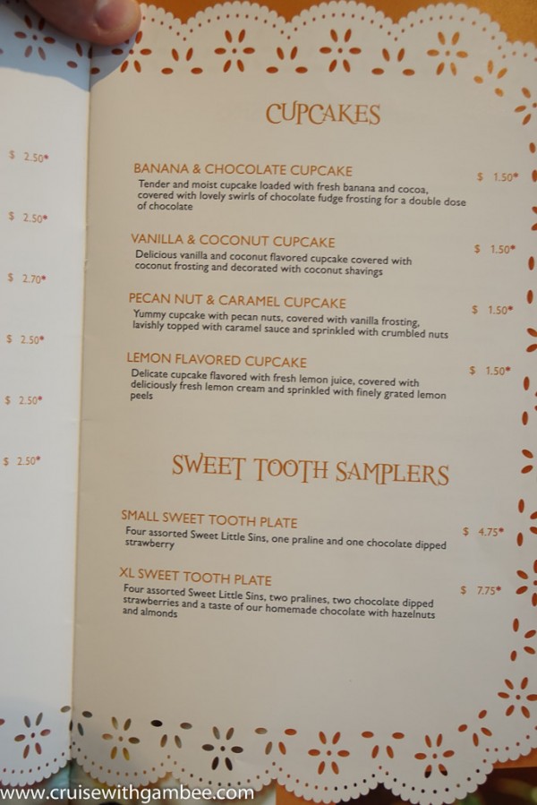 MSC Cruises Divina Menus – cruise with gambee