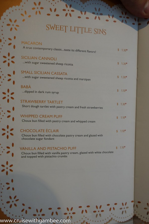 MSC Cruises Divina Menus – cruise with gambee