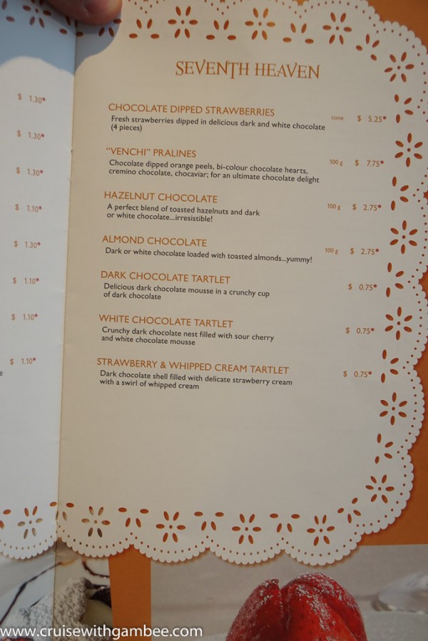 MSC Cruises Divina Menus – cruise with gambee