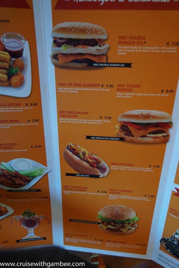 MSC Cruises Divina Menus – cruise with gambee