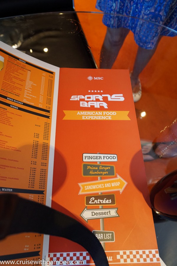 MSC Cruises Divina Menus – cruise with gambee