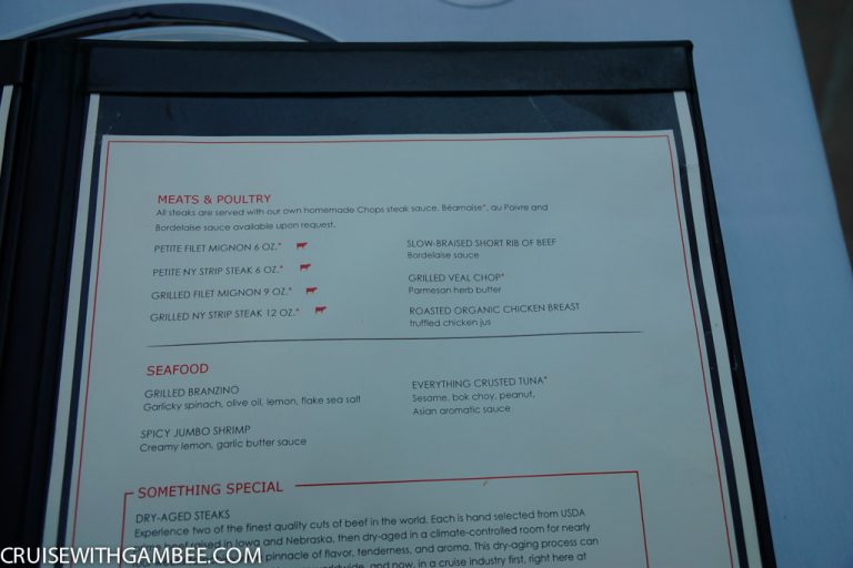 Royal Caribbean Menus – cruise with gambee